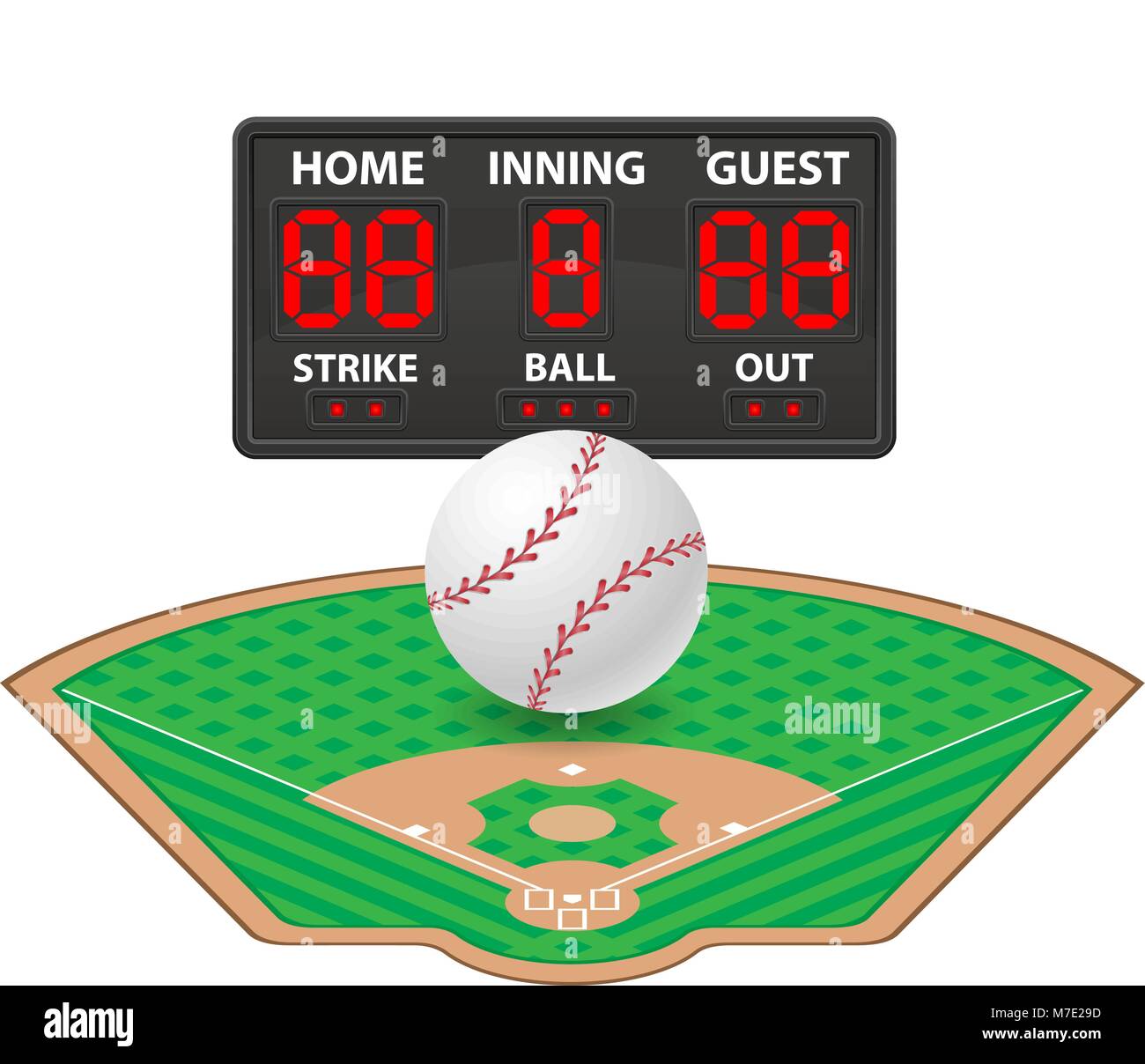 baseball sports digital scoreboard vector illustration isolated on ...