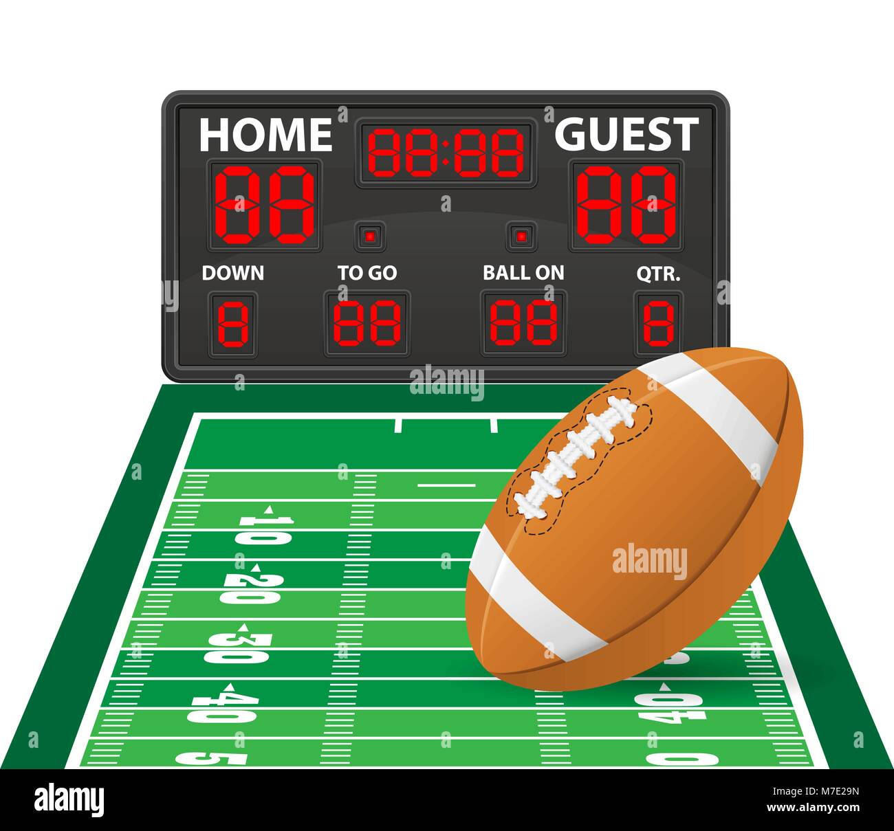 american football sports digital scoreboard vector illustration ...