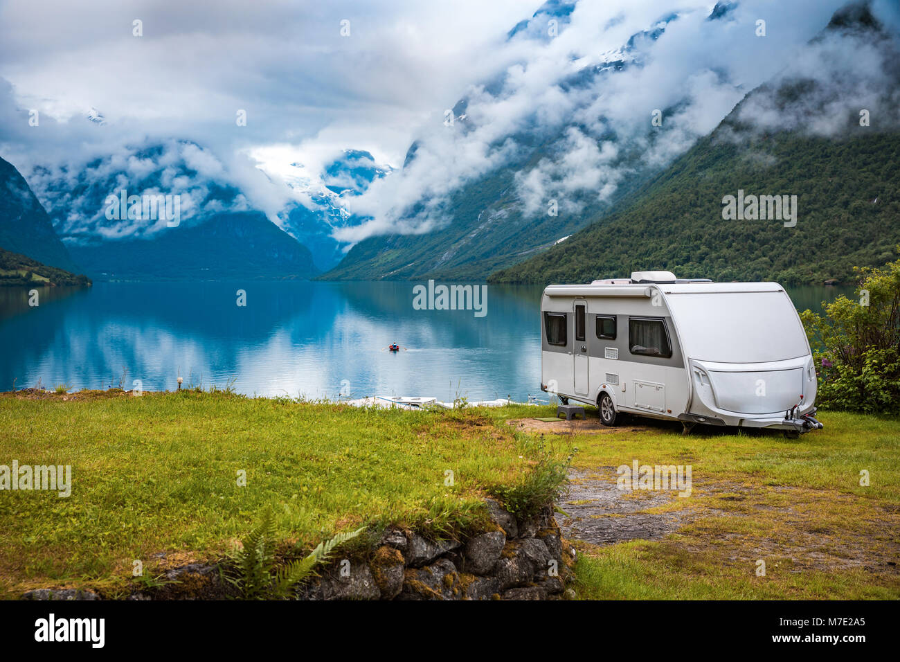 Family vacation travel RV, holiday trip in motorhome, Caravan car ...