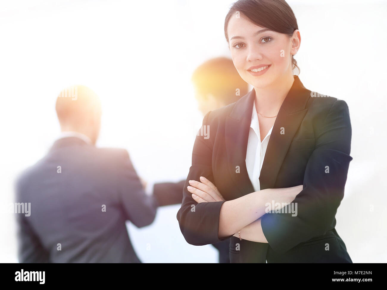 successful woman Manager in the background of the office Stock Photo ...
