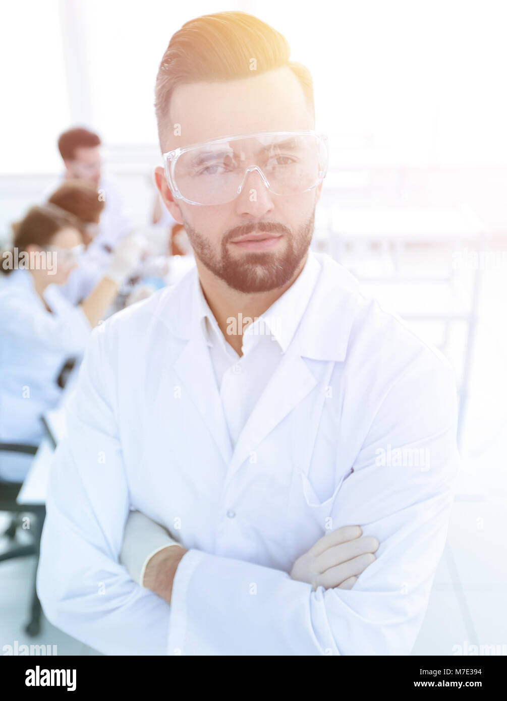 scientist microbiologist in the laboratory background Stock Photo - Alamy