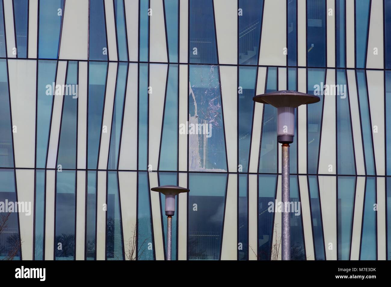 Zebra like Facade of the Modern Glass Cube Building of Sir Duncan Rice ...