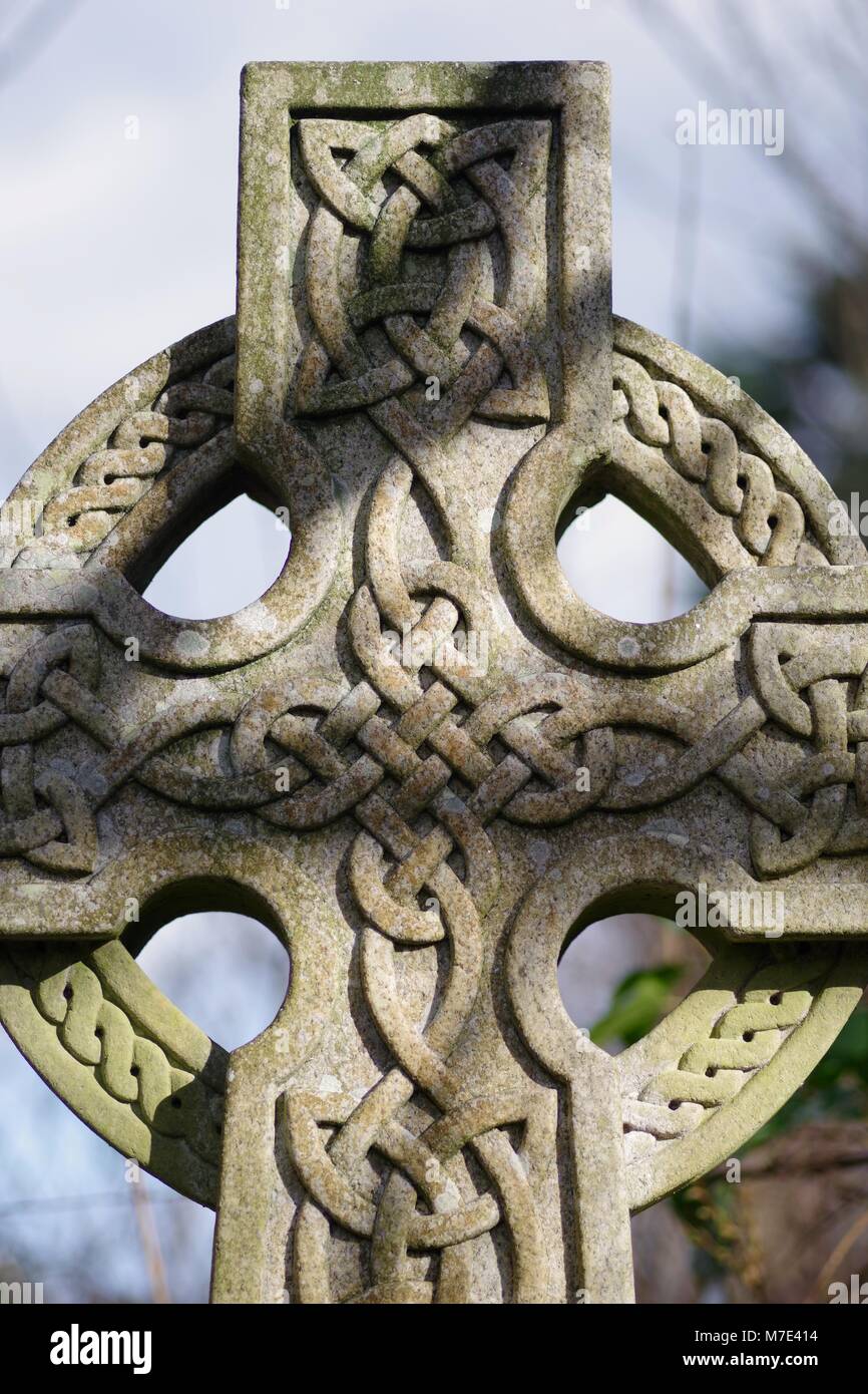 Carved Granite Celtic Cross. St Machars Cathedral Graveyard. Old ...
