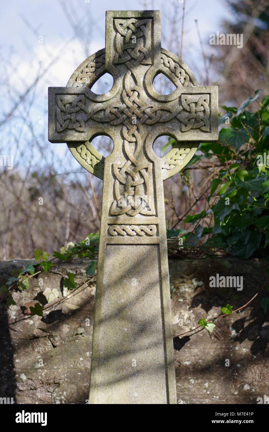 Carved Granite Celtic Cross. St Machars Cathedral Graveyard. Old ...