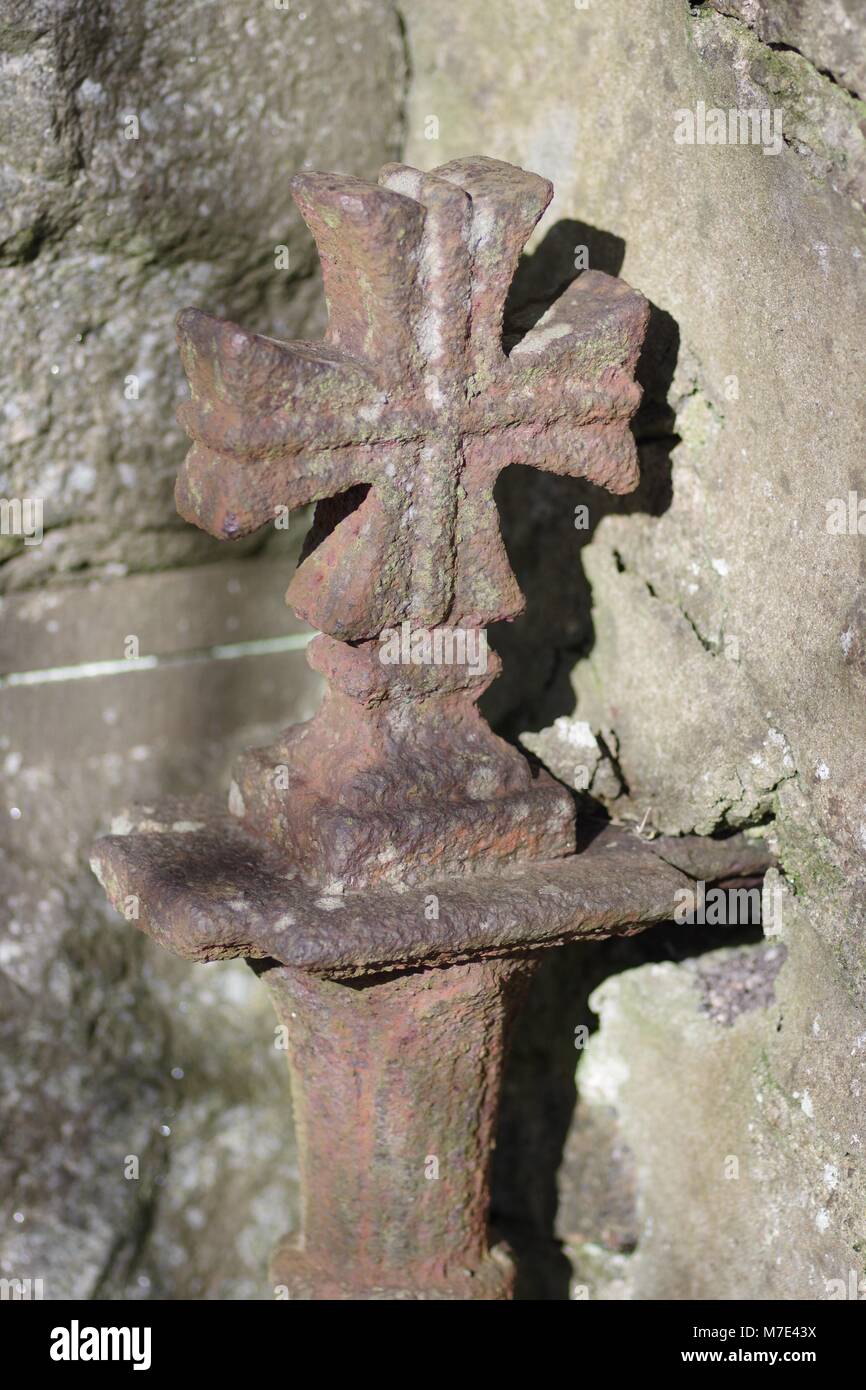 Rusty Iron Cross in the Graveyard of St Machars Cathedral. Old Aberdeen ...