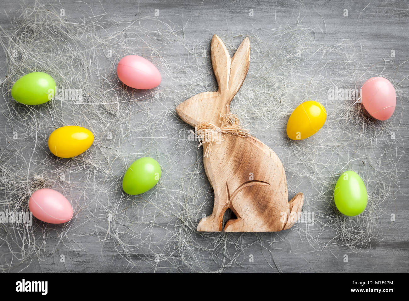 Traditional Easter holiday bunny on a rustic background Stock Photo - Alamy