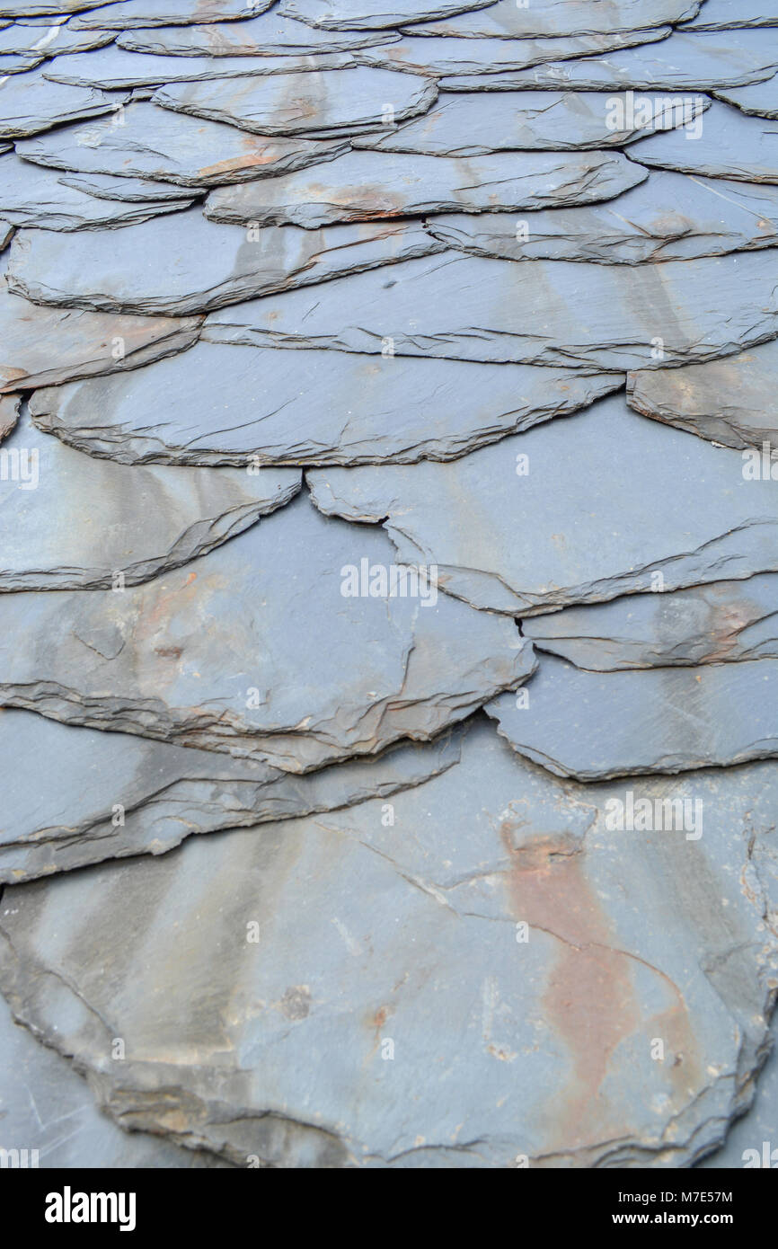 rustic background with texture of older schist tiles Stock Photo - Alamy