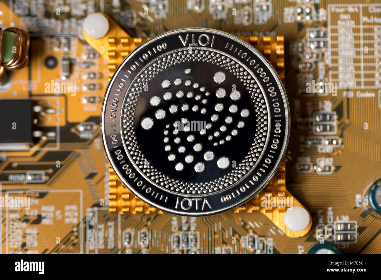 iota coin on a mainboard Stock Photo - Alamy