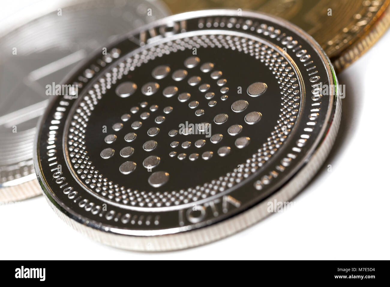 iota crypto coin on white Stock Photo - Alamy