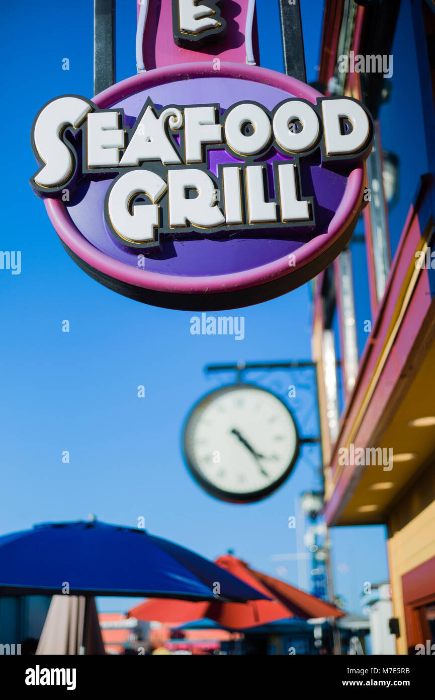 Seafood grill restaurant sign Fisherman's Wharf Monterey California USA ...