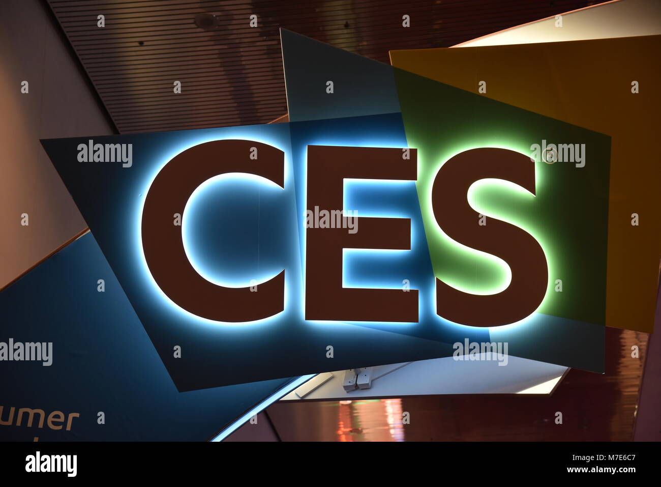 Illuminated CES sign for the world's largest consumer electronics show ...