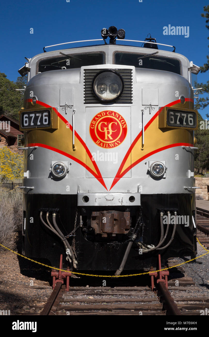 Retired locomotive GCRY 6776 (FPA4) at the Grand Canyon Village ...