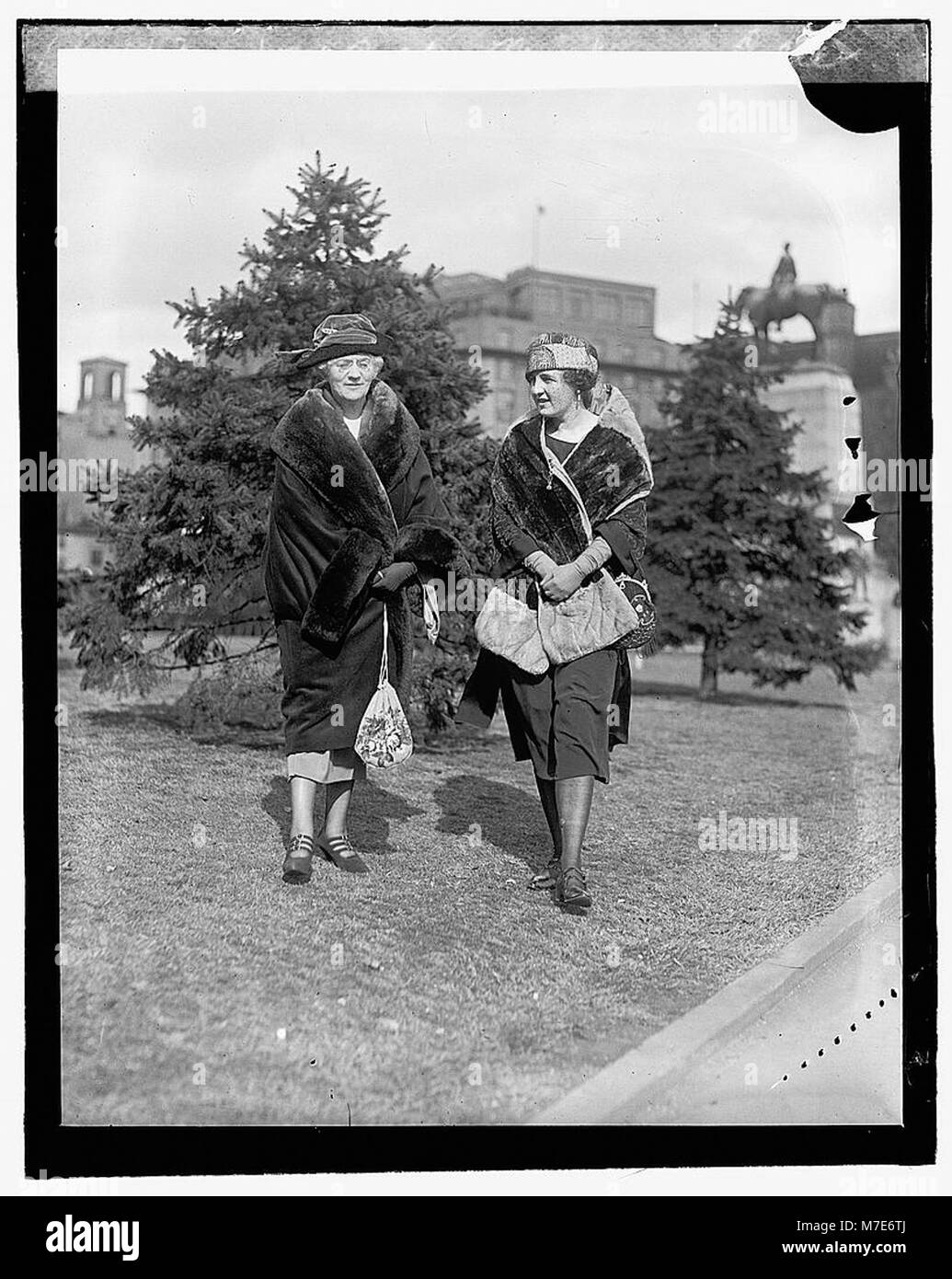 A photograph of Mrs. W.M. Calder and Miss Marian Calder, showcasing a ...