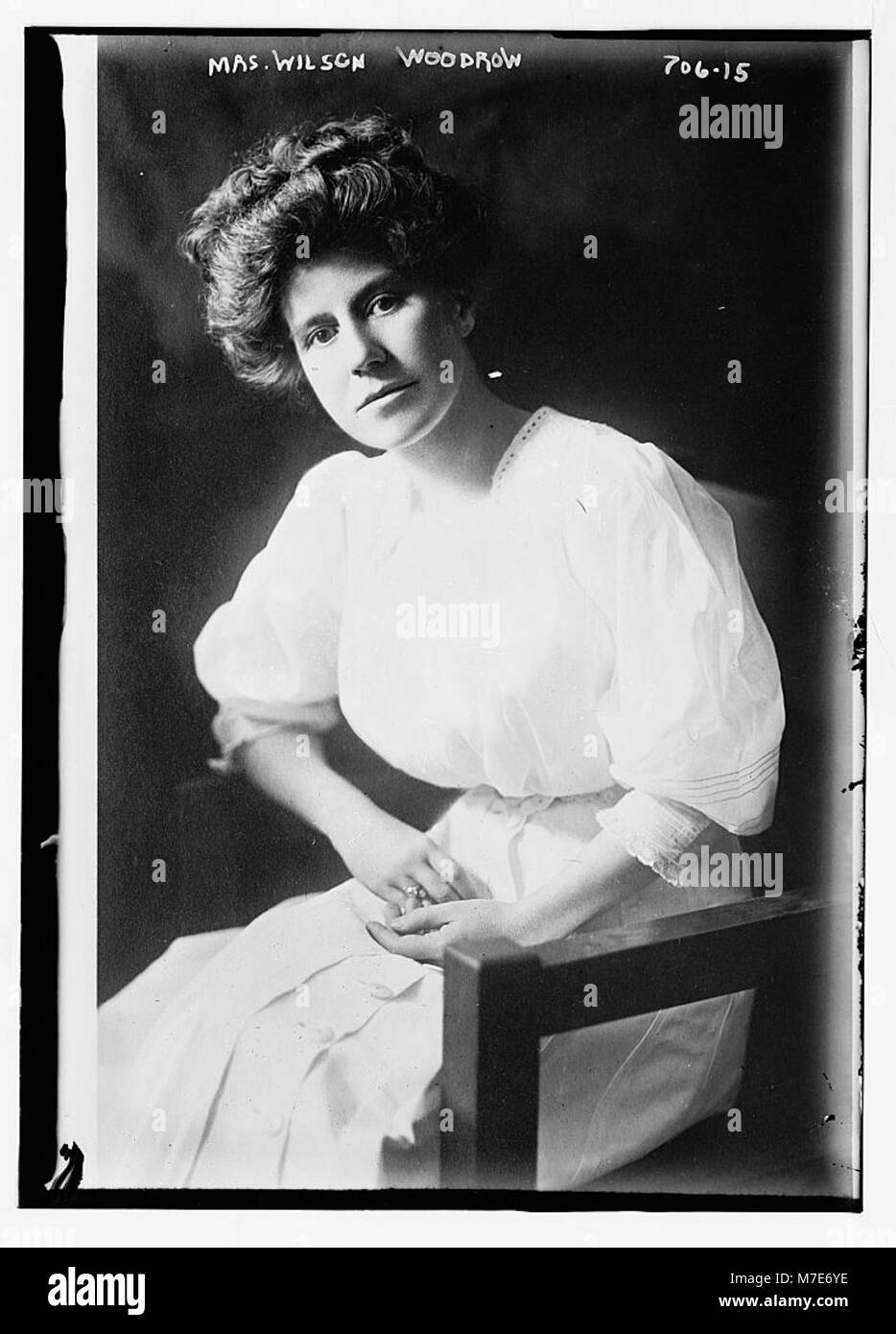 A seated portrait of Mrs. Woodrow Wilson, wife of U.S. President ...