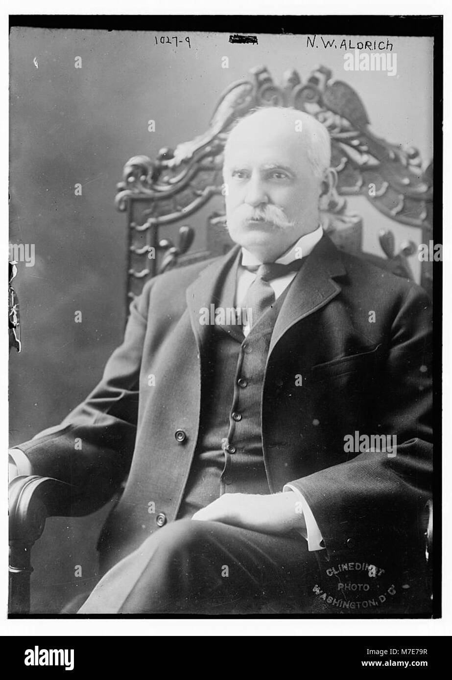 A formal photograph of N.W. Aldrich seated, captured by Clinedinst in ...