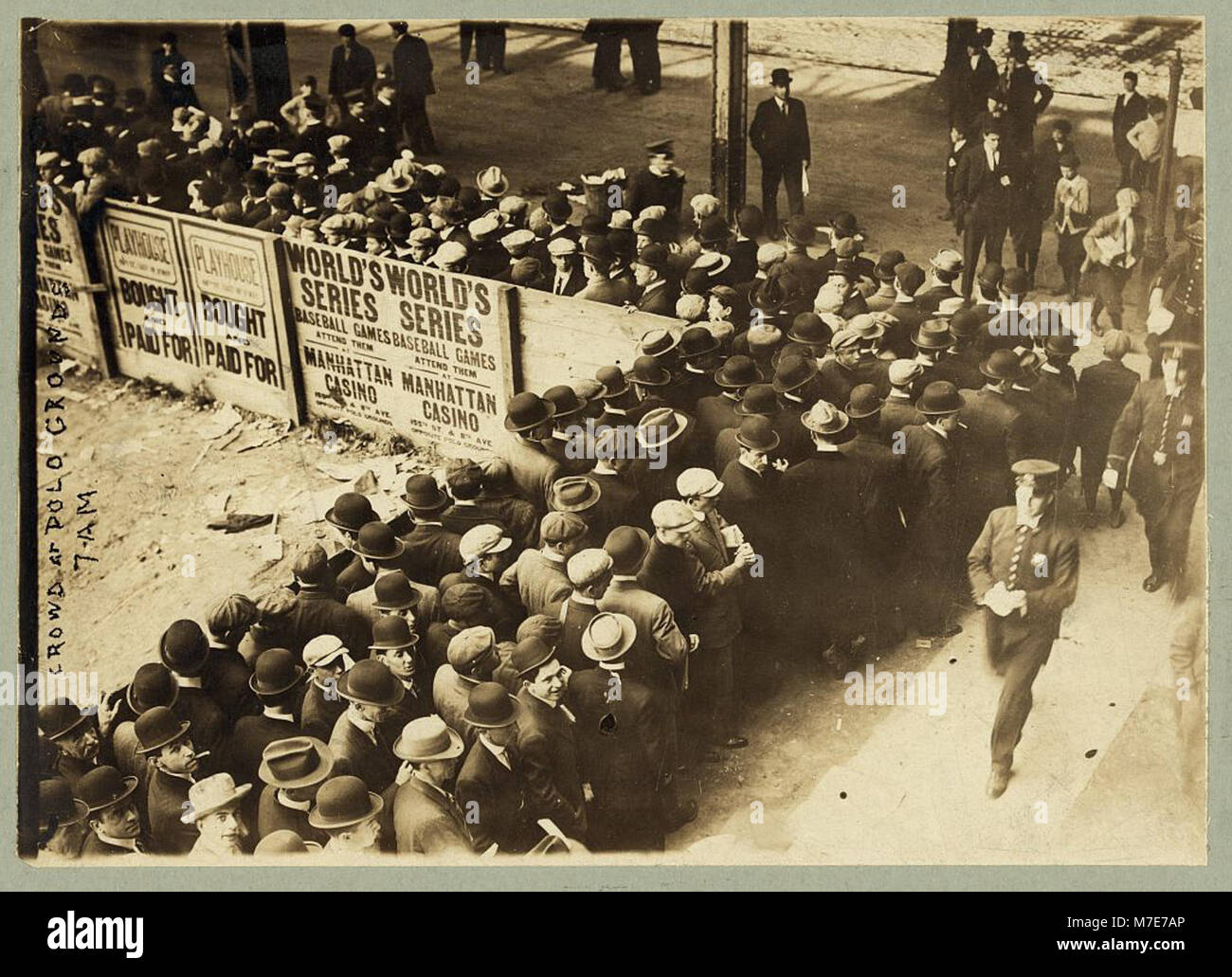 This photograph captures New York sports fans gathered early in the ...