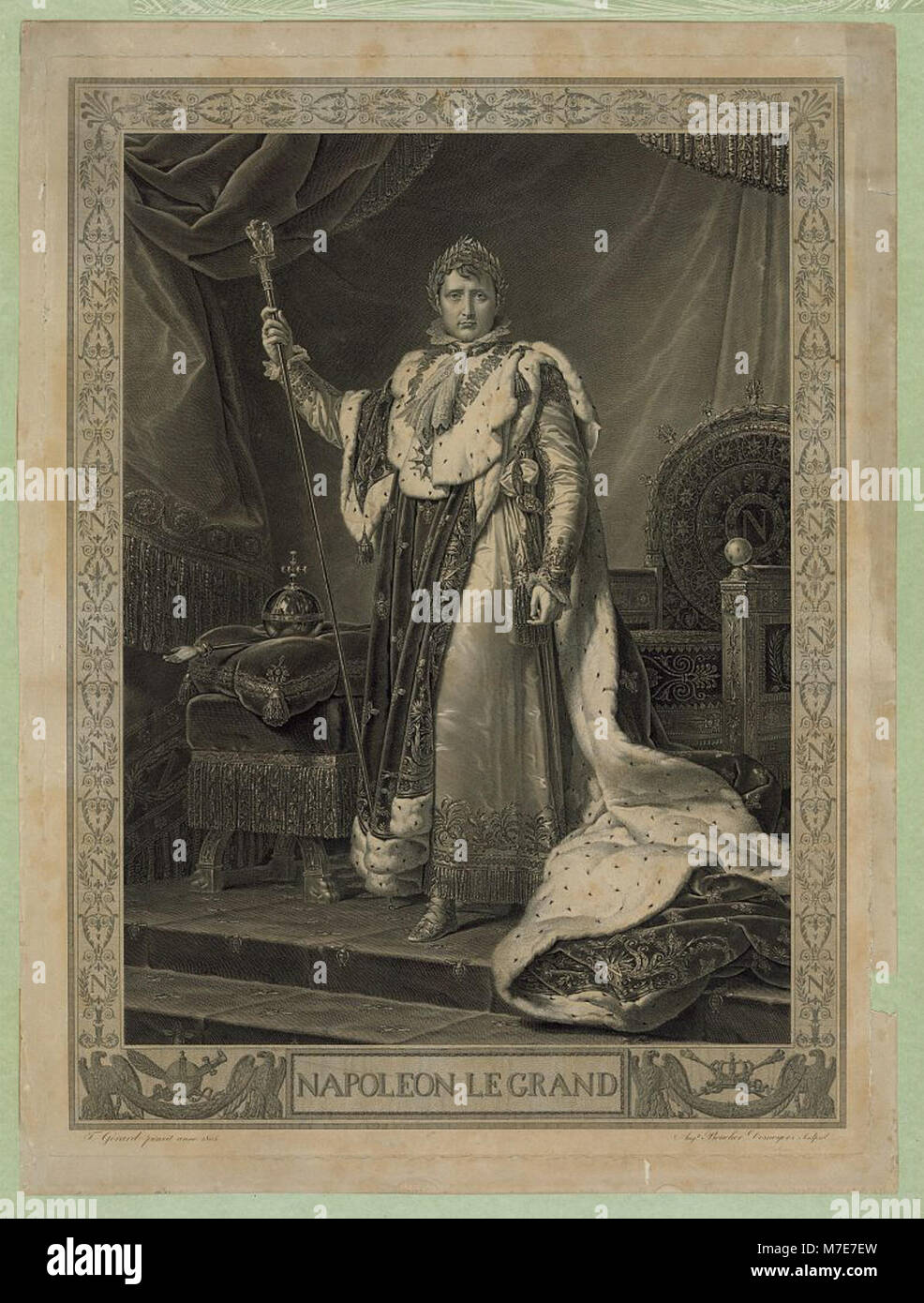 This image shows the portrait of Napoleon Bonaparte, painted by F ...