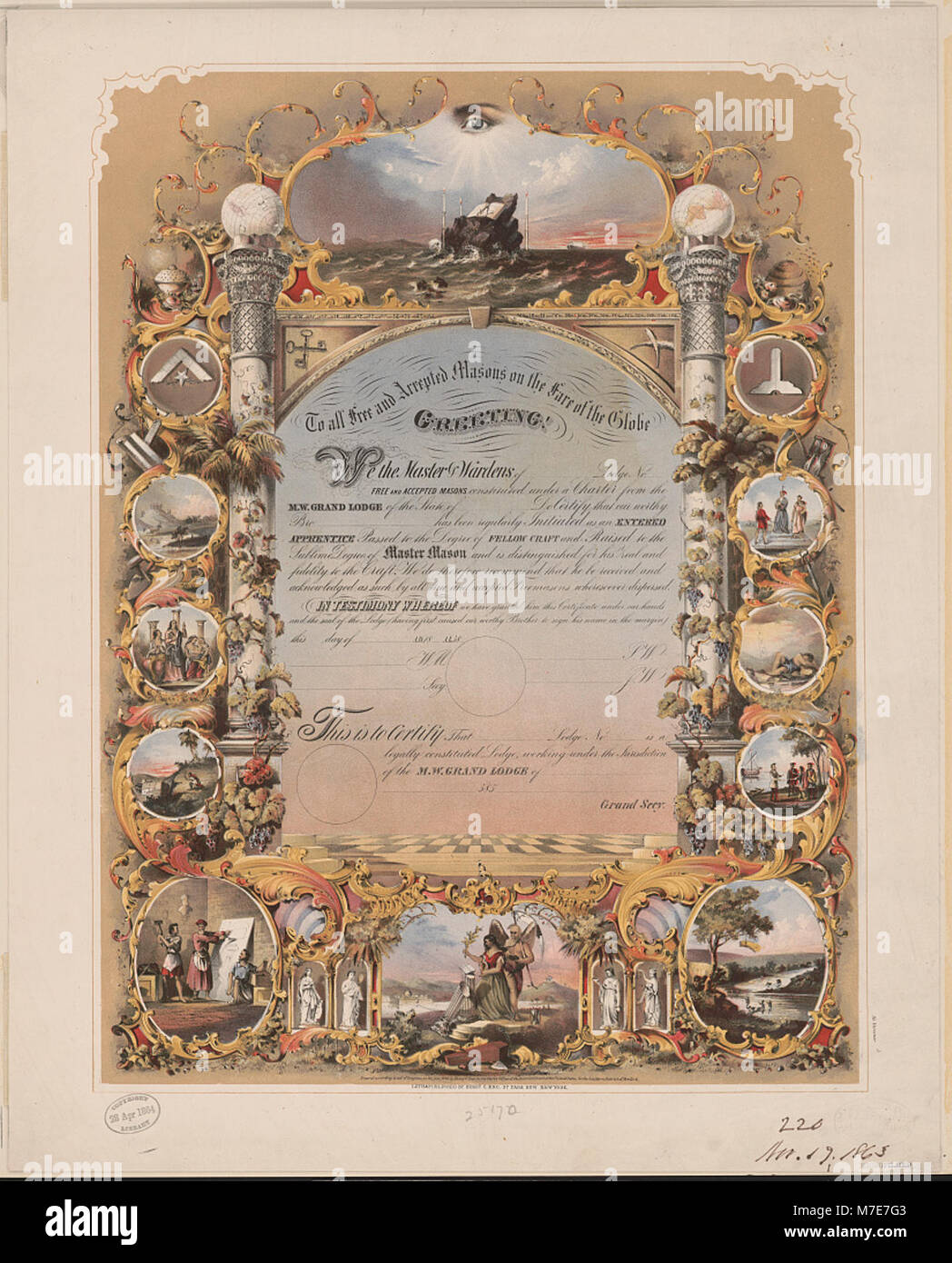 A greeting card or document addressed to free and accepted masons ...