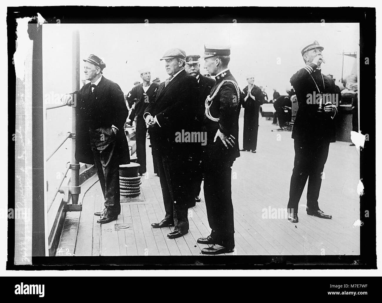 Image of a naval review with Secretary of the Navy Daniels and ...