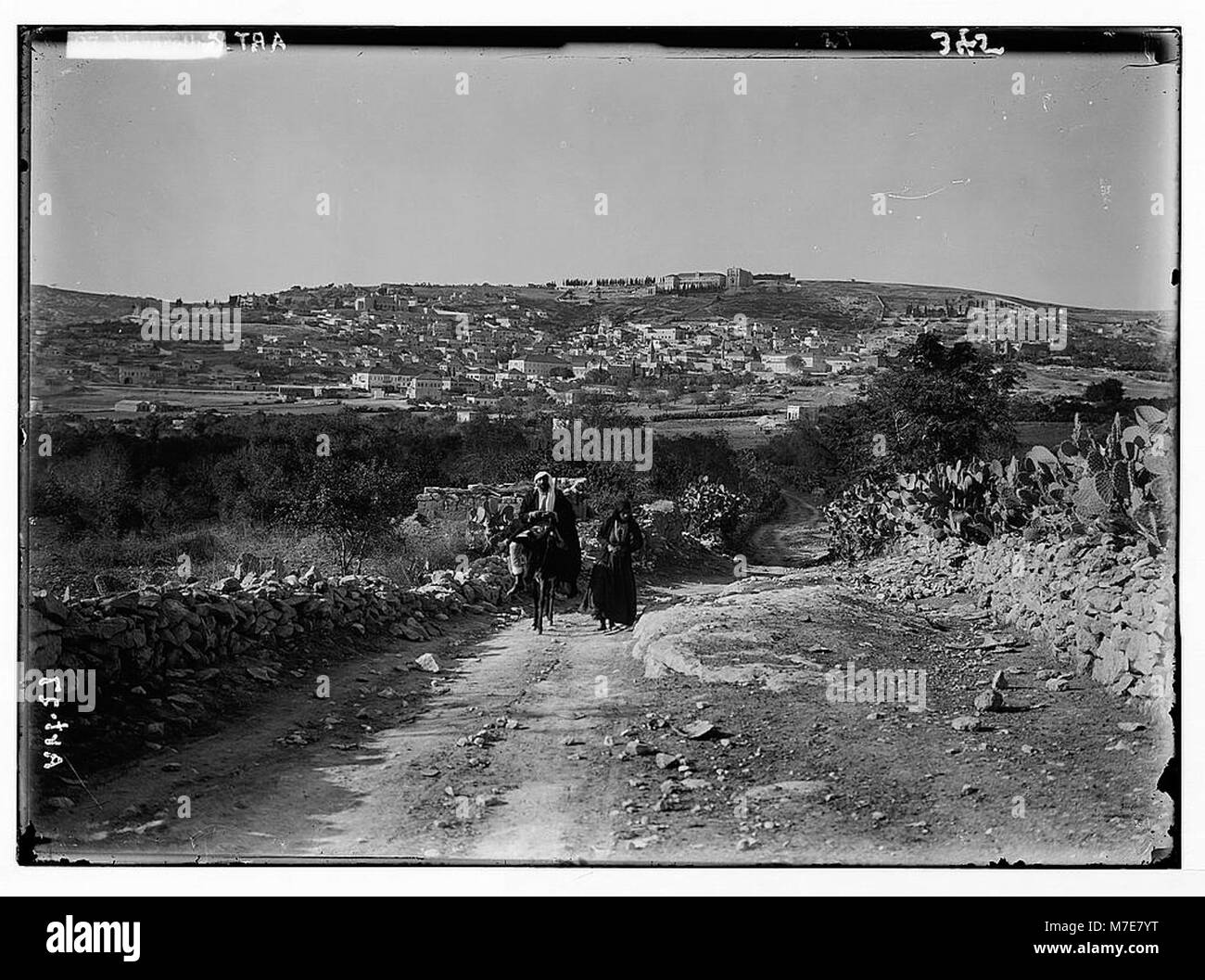 A photograph showing a view of Nazareth from the east, with a bridle ...