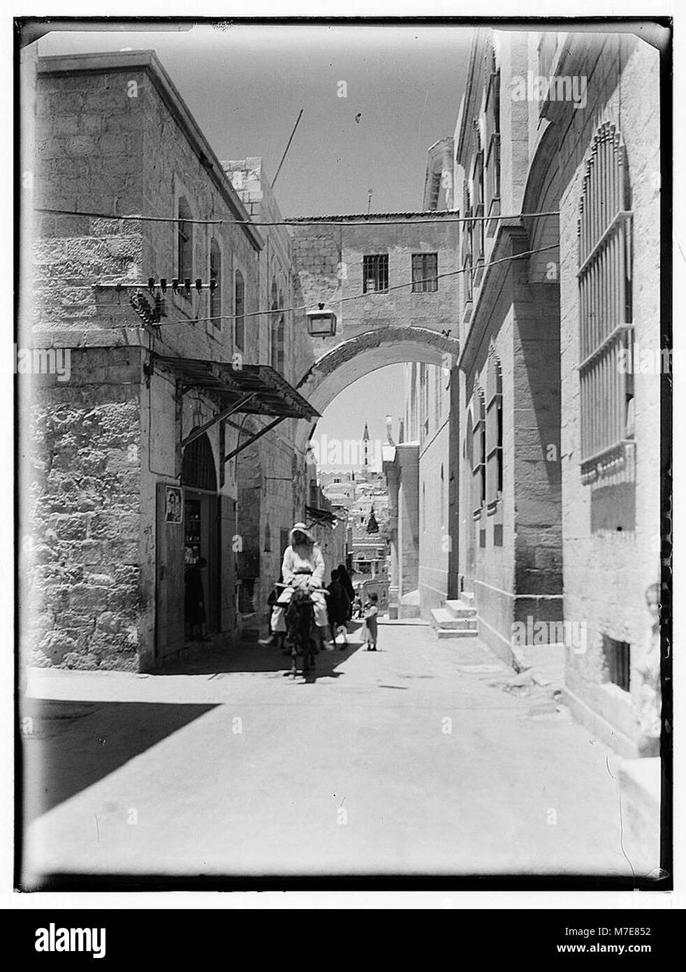 A photograph of the Via Dolorosa, also known as the Via Delrosa ...