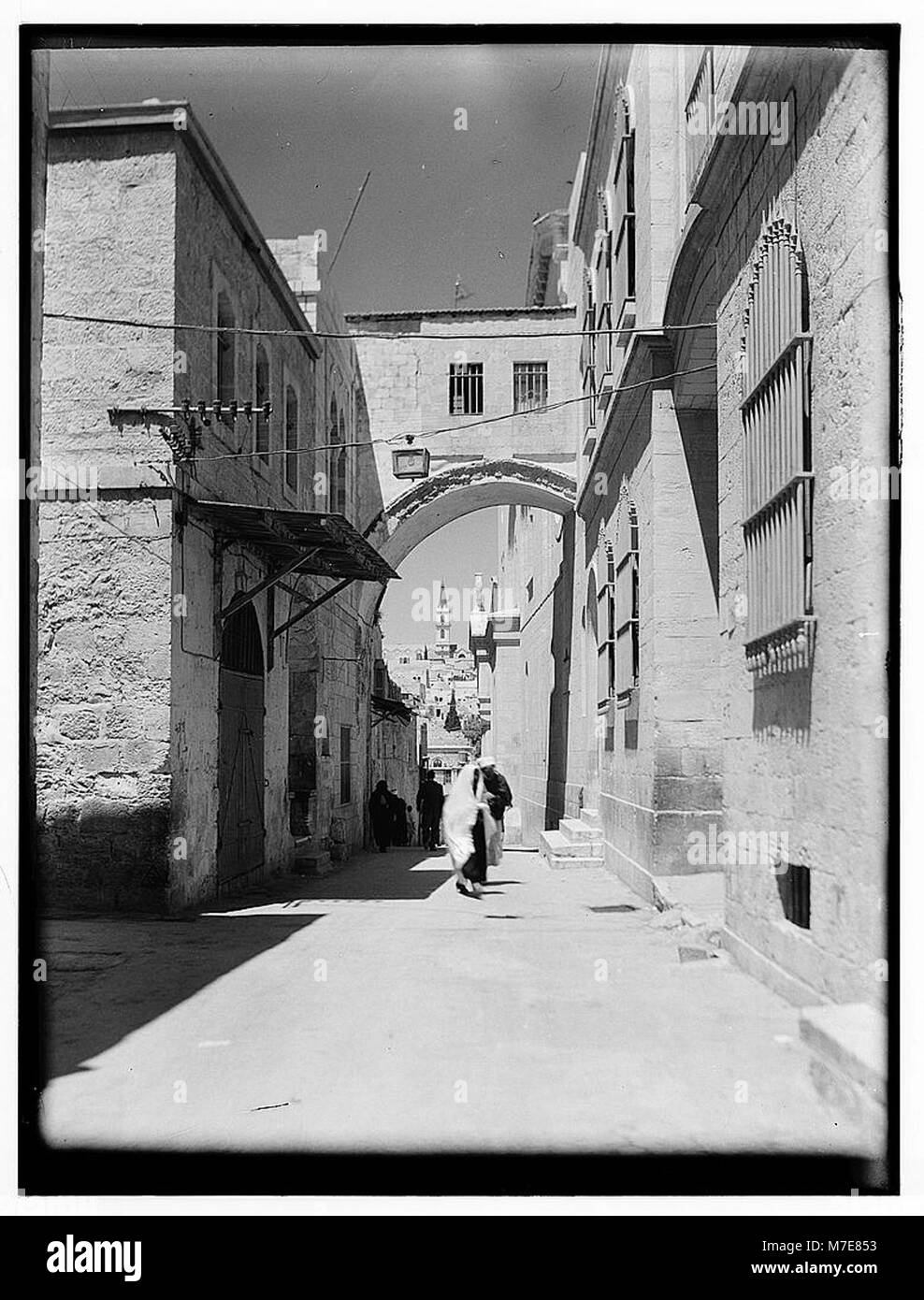 A historical photograph of the Via Dolorosa (also known as Via Delrosa ...