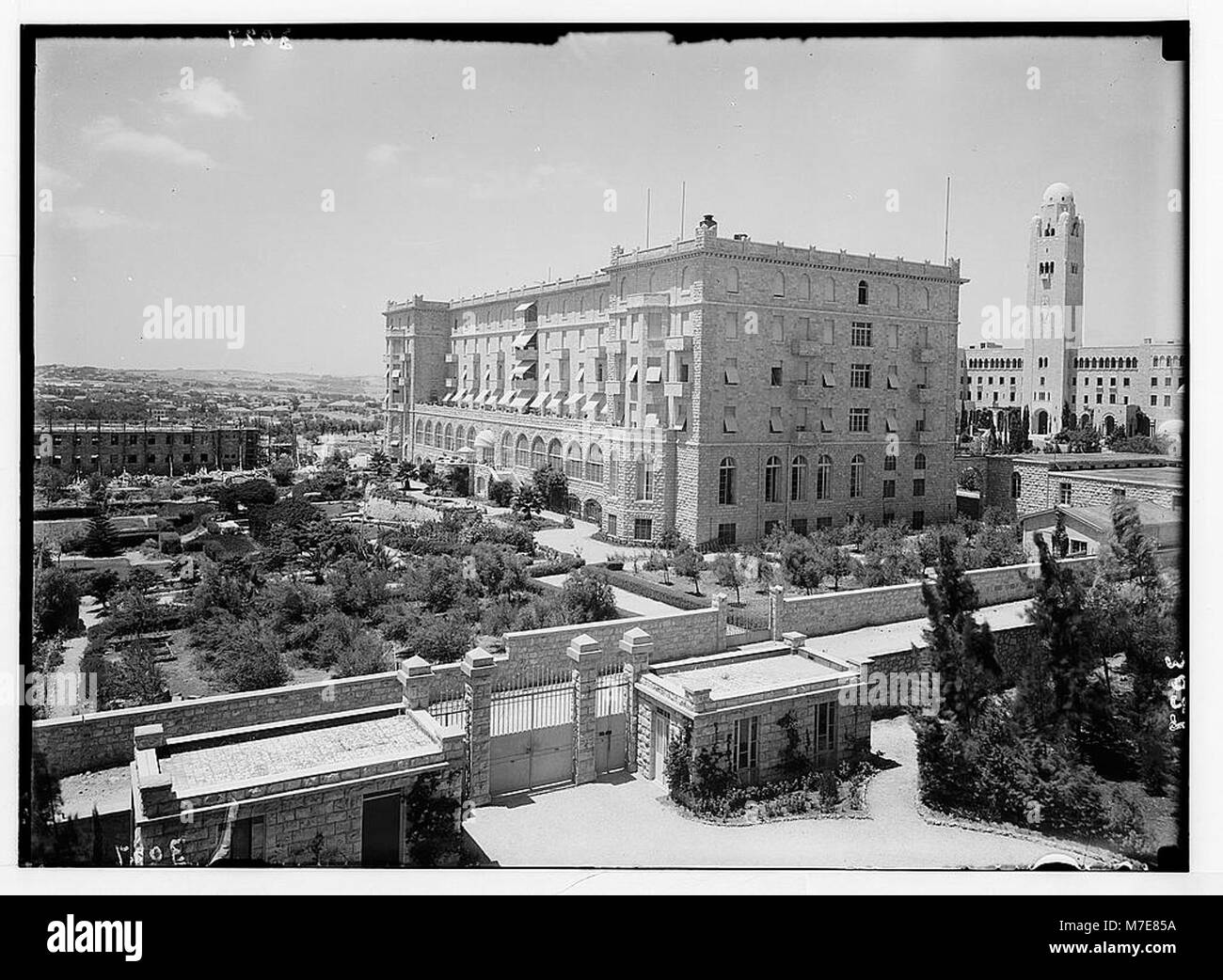 A photograph of the King David Hotel in Jerusalem, showing its east ...