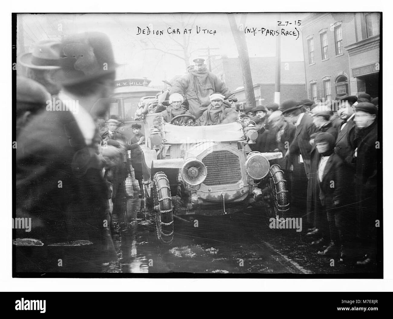 The De Dion car, a prominent vehicle in the New York to Paris race, is ...