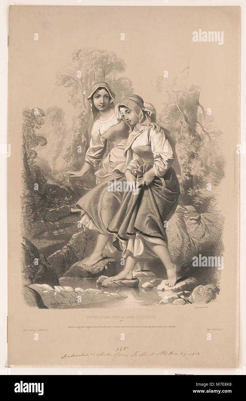 A study of genre and figure, highlighting the artistic details of a ...