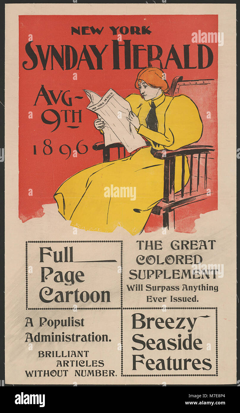 The New York Sunday Herald, dated August 9, 1896, presents a historical ...