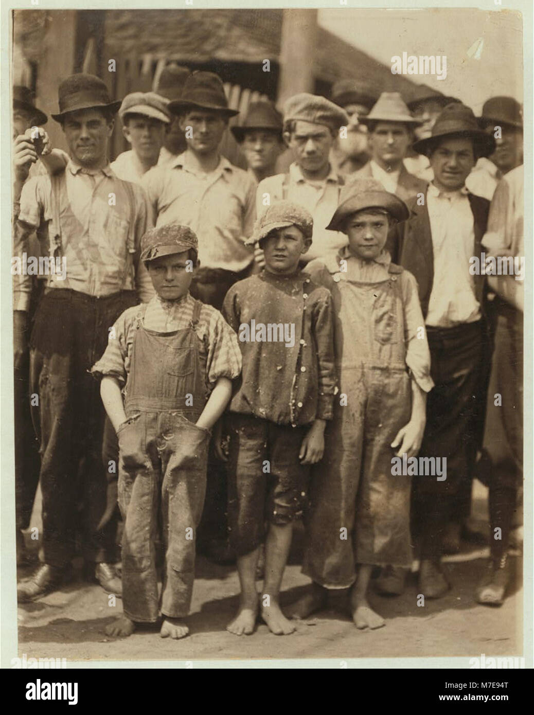 A photograph of children working at Massachusetts Mill in Lindale ...