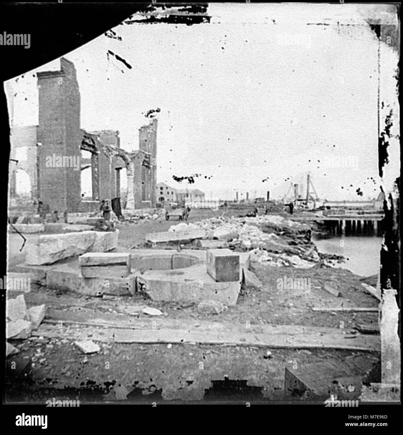 This image shows the ruined buildings at Norfolk's Navy Yard ...
