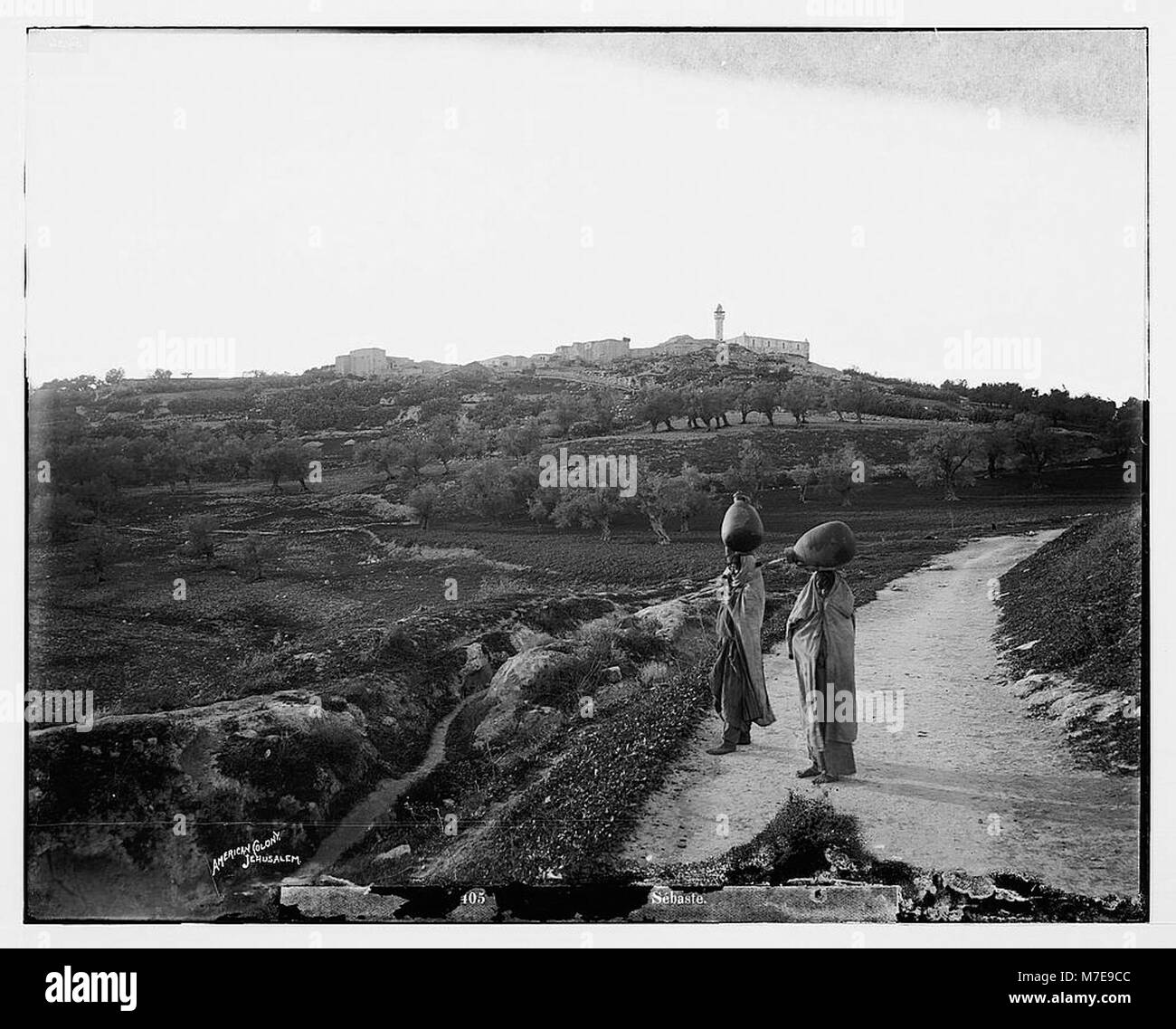 A photograph offering a general view of Samaria, an ancient region in ...