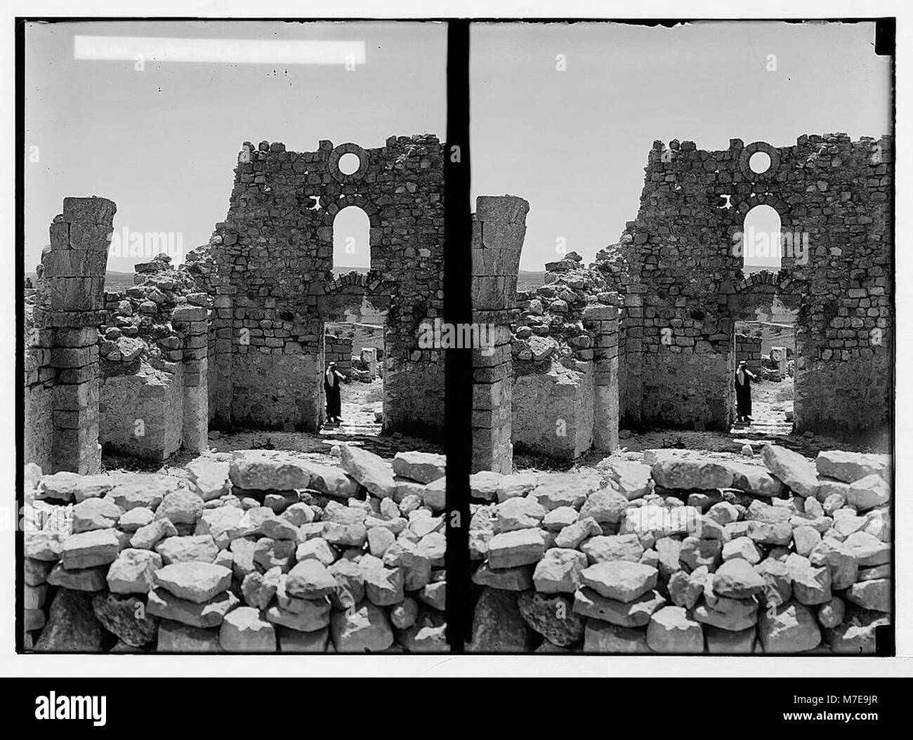 A photograph of the ruins of a church at Taiybeh (Taybeh), an ancient ...