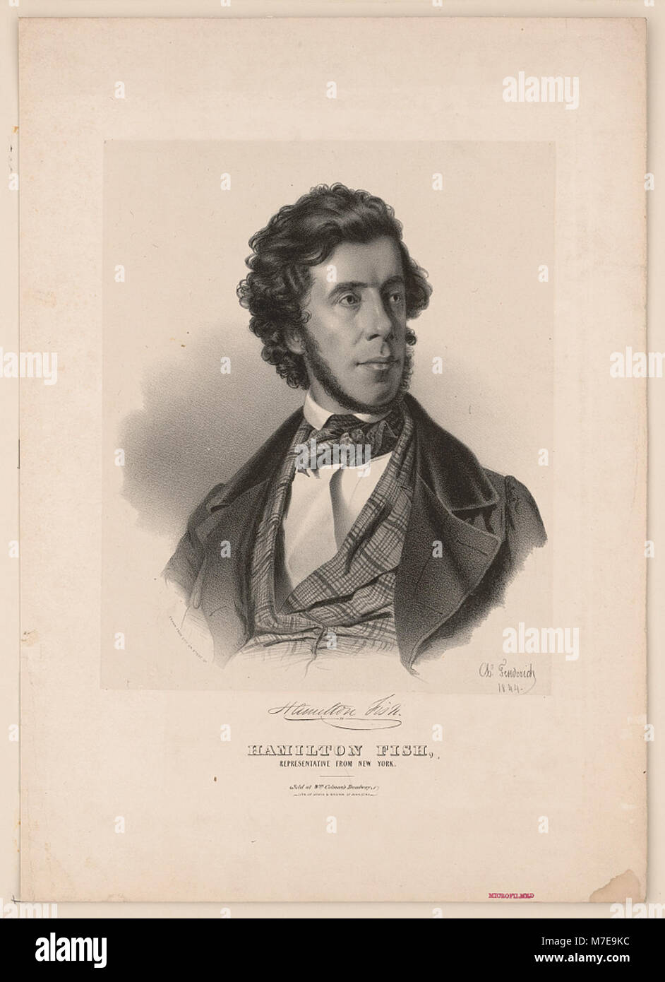This lithograph depicts Hamilton Fish, a 19th-century politician and ...