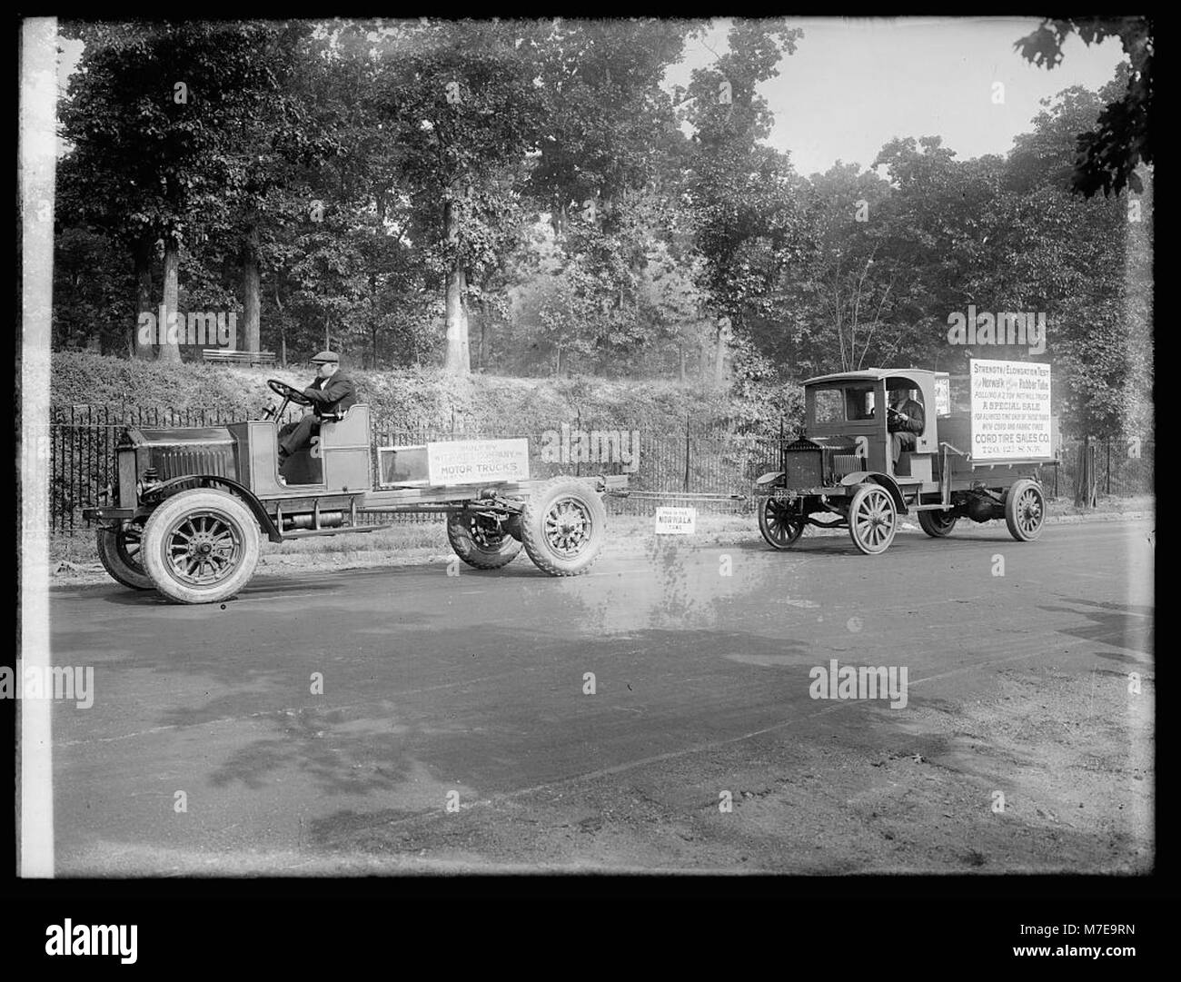 An image from the tire test conducted in Norwalk, showcasing a test of ...