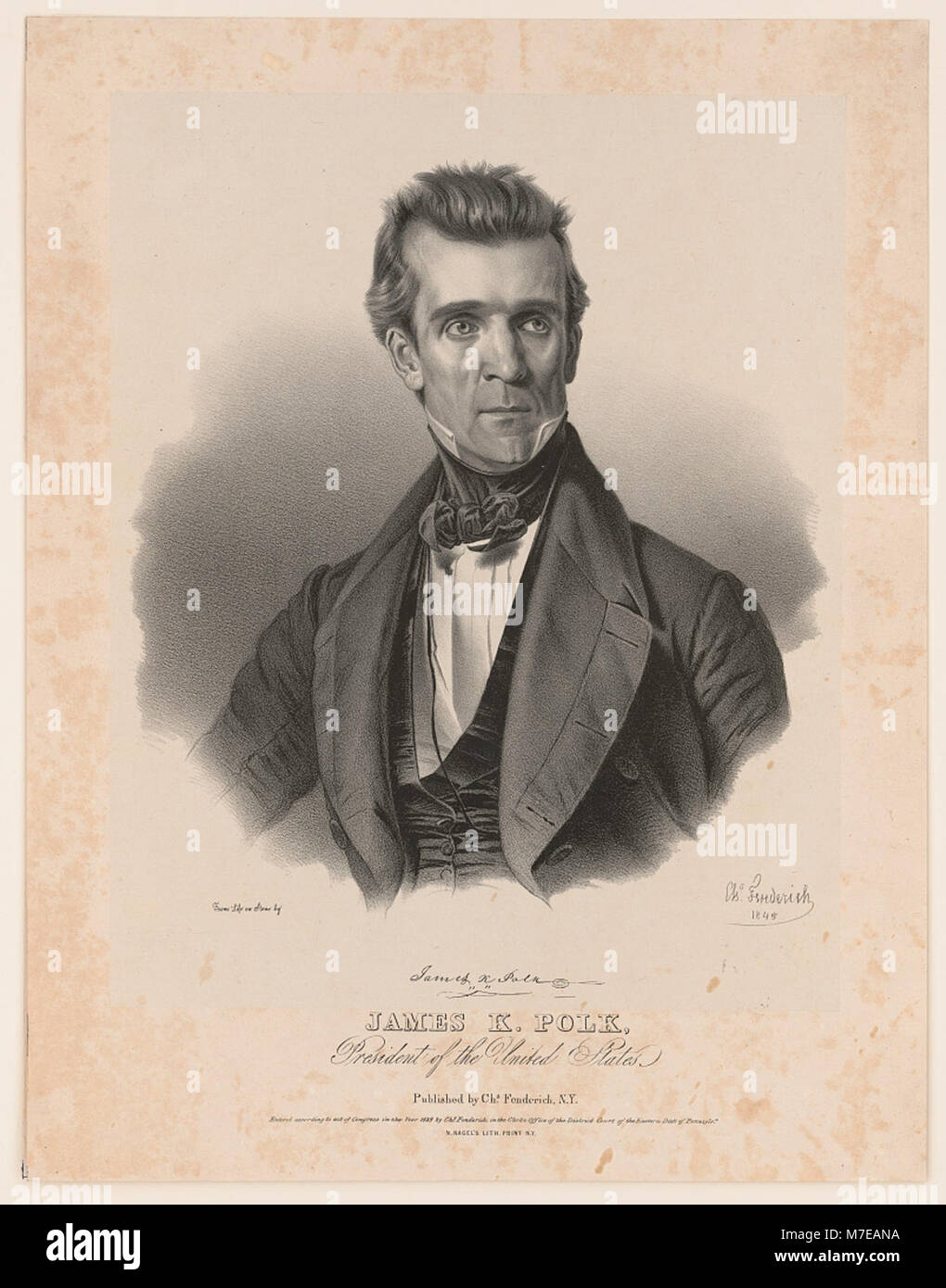 Portrait of James K. Polk, the 11th President of the United States ...