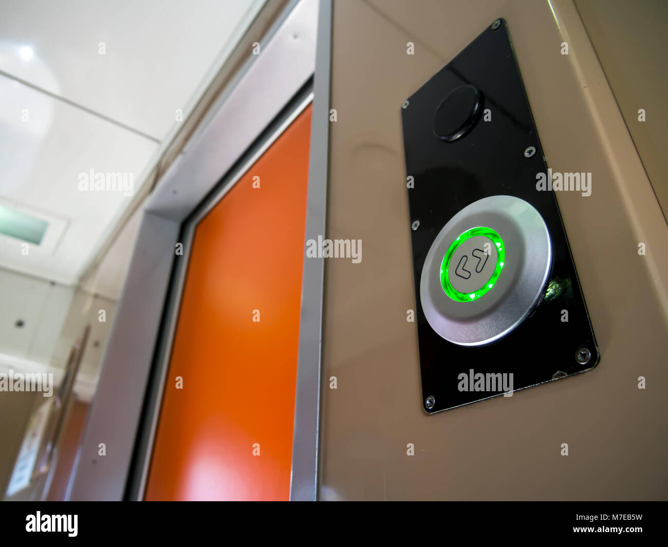 Sensor for opening the automatic entrance door of the train car Stock ...