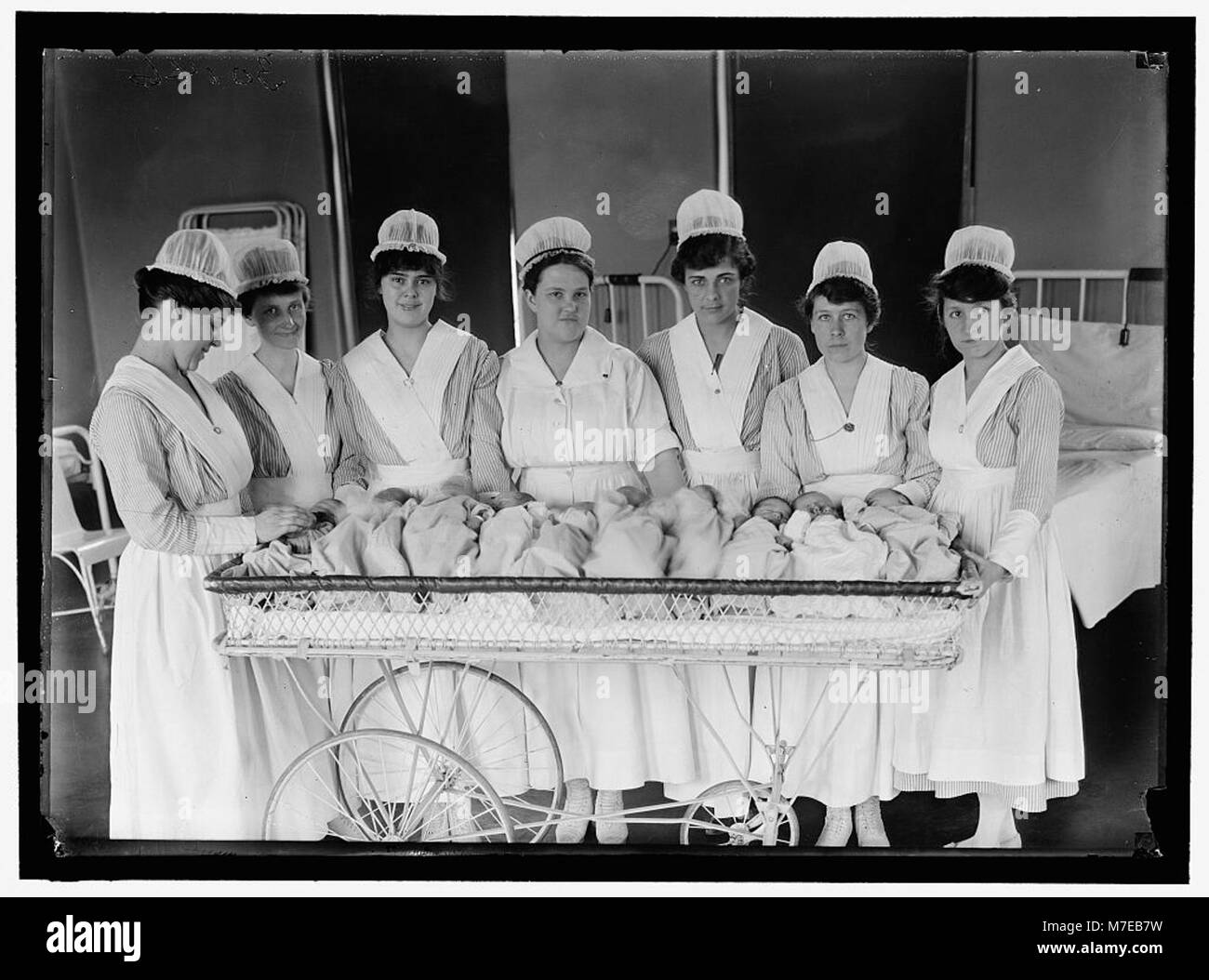 NURSES WITH BABIES LOC hec.11927 Stock Photo - Alamy