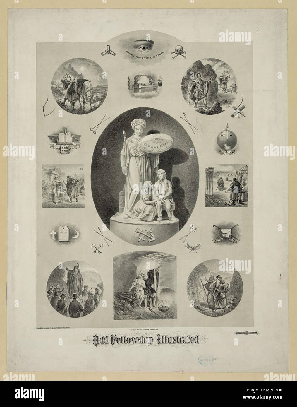 Illustration depicting Odd Fellowship, an international fraternal ...