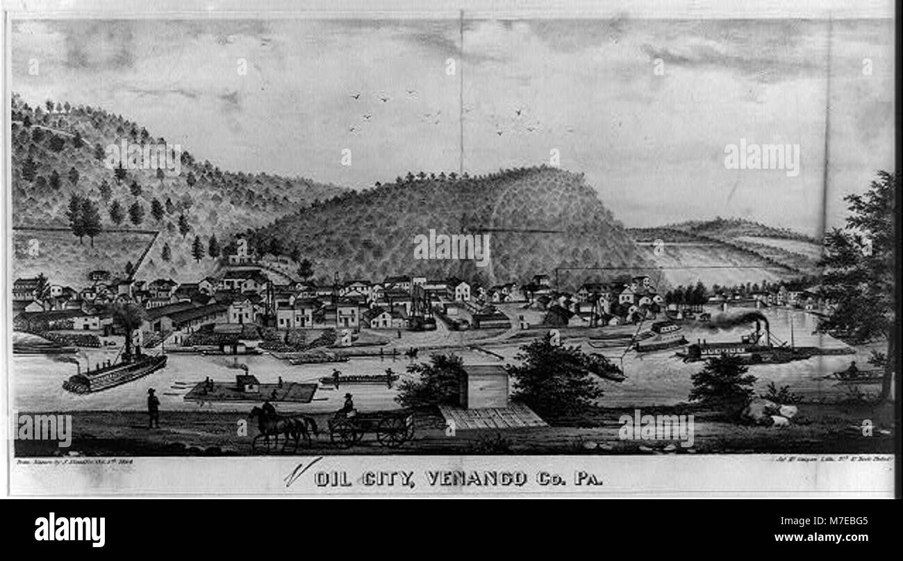 A historical view of Oil City, located in Venango County, Pennsylvania ...