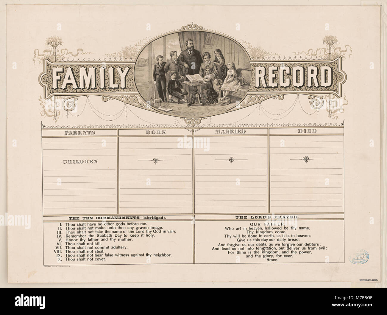 This document represents a family record, detailing genealogical ...