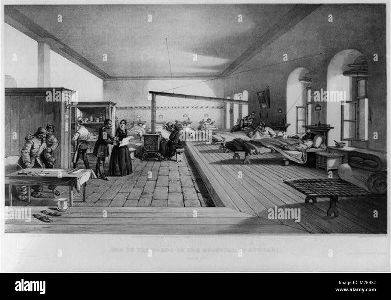 A photograph showing one of the hospital wards at Scutari, a ...