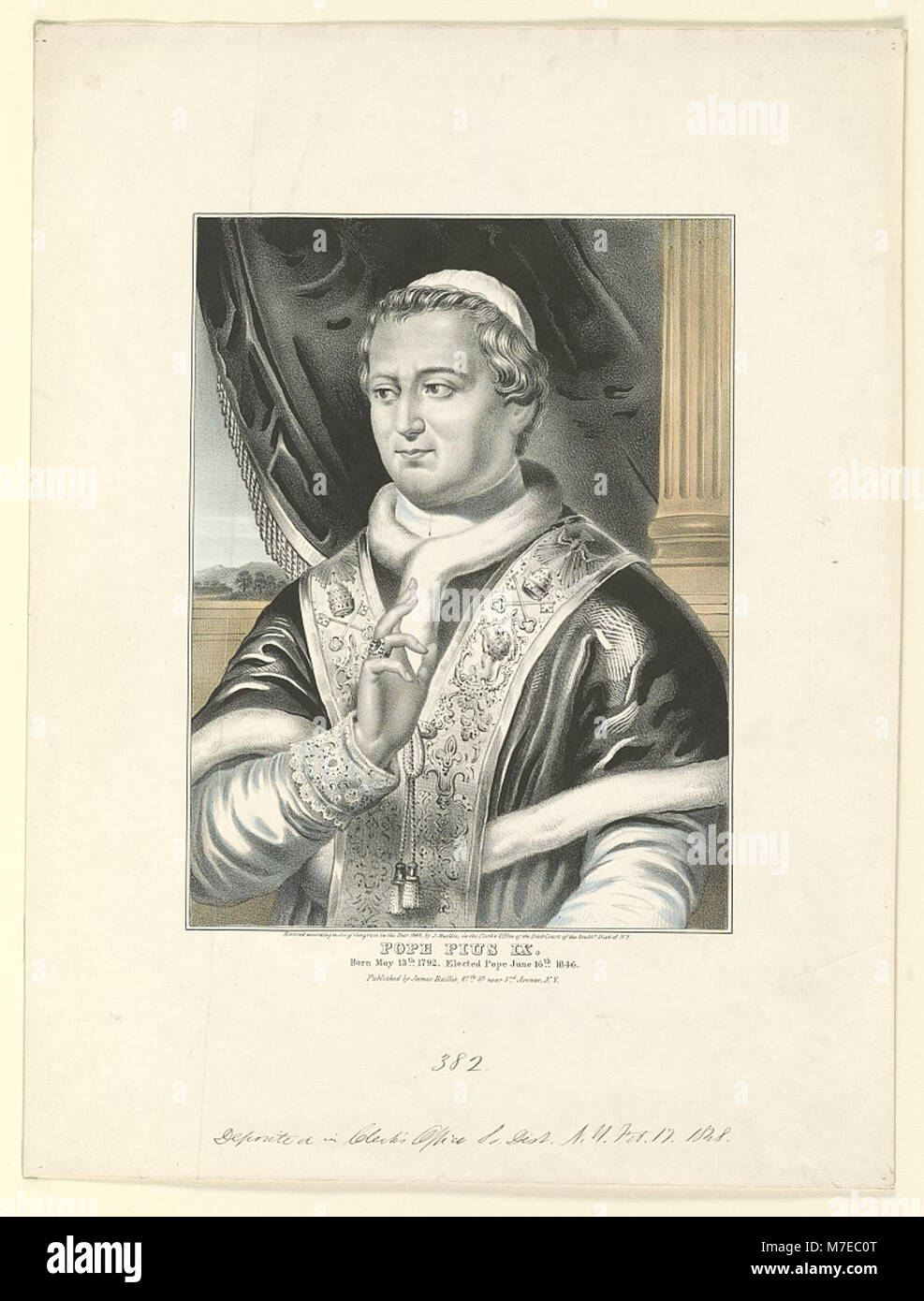 Pope Pius IX, born on May 13, 1792, and elected Pope on June 16, 1846 ...