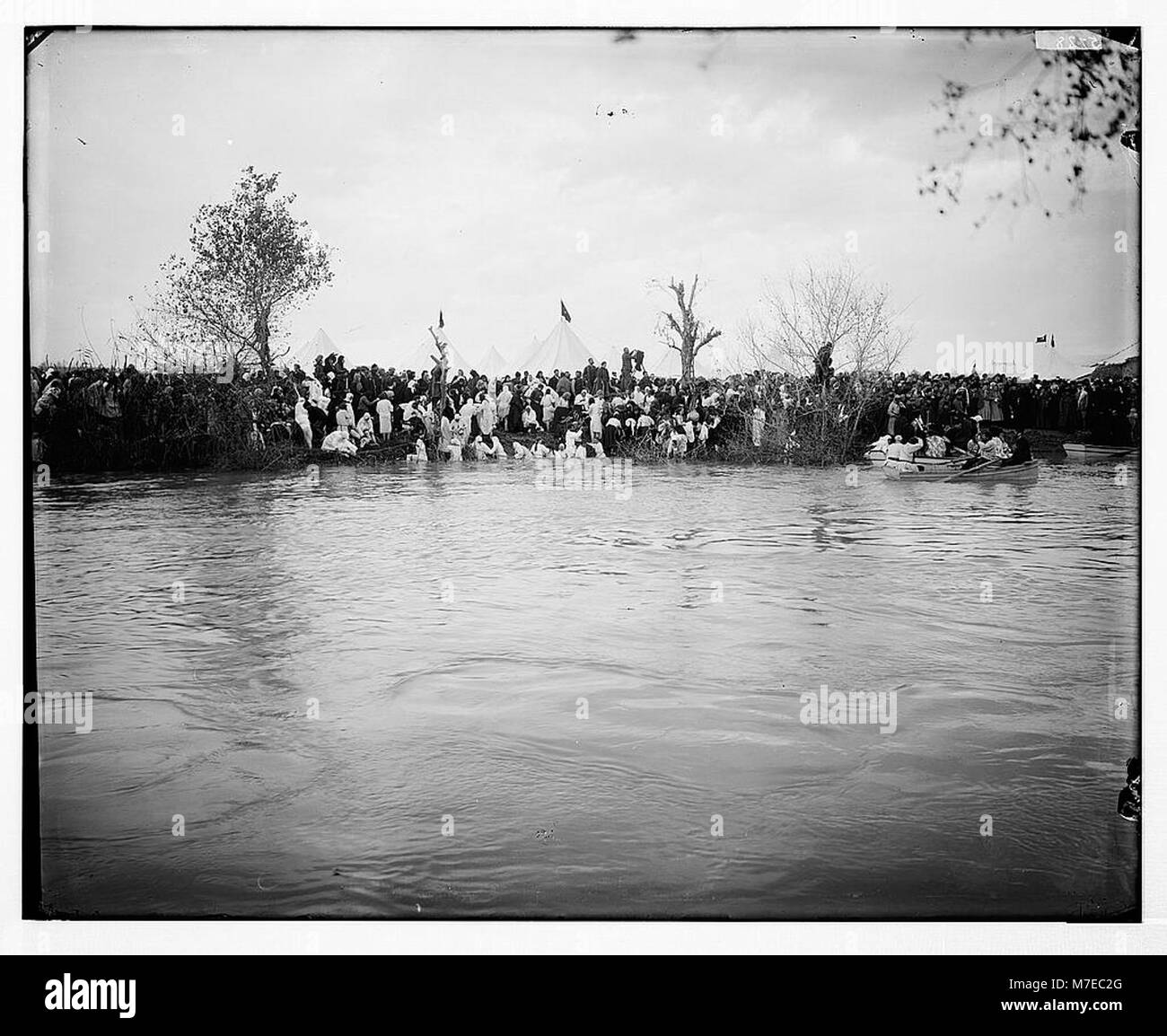This image depicts Russian pilgrims on their journey to Jericho, in ...