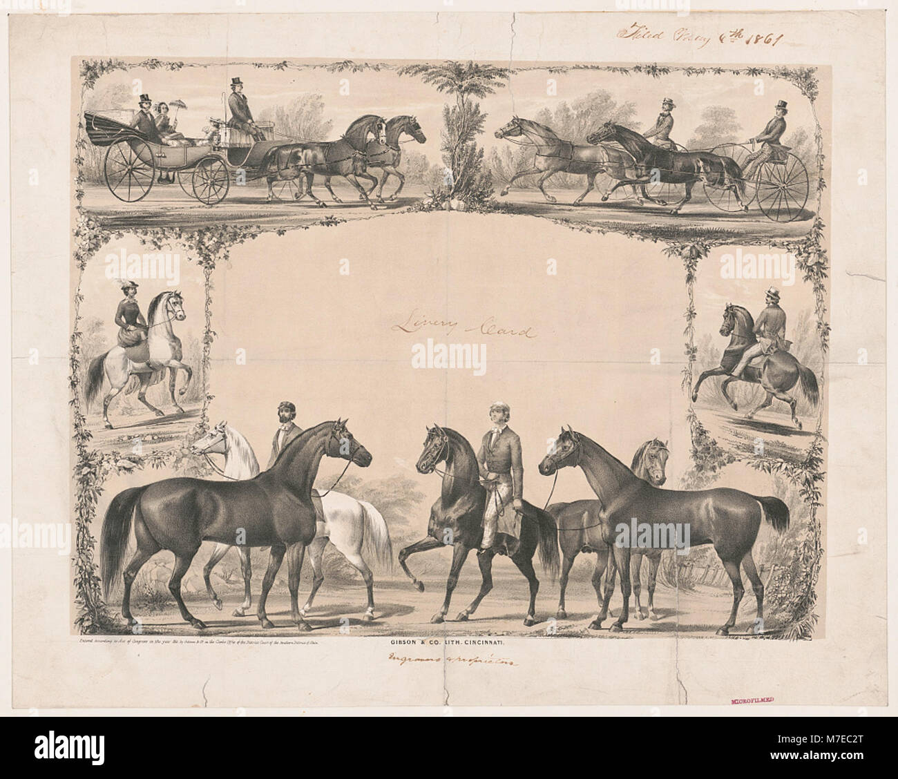 This livery card depicts the traditional design used for booking horse ...