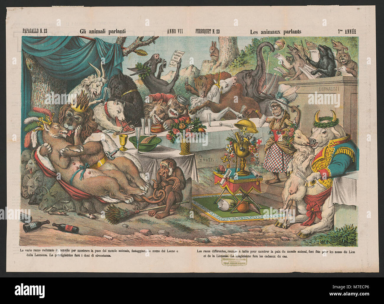 An illustration or depiction of talking animals, possibly from a ...