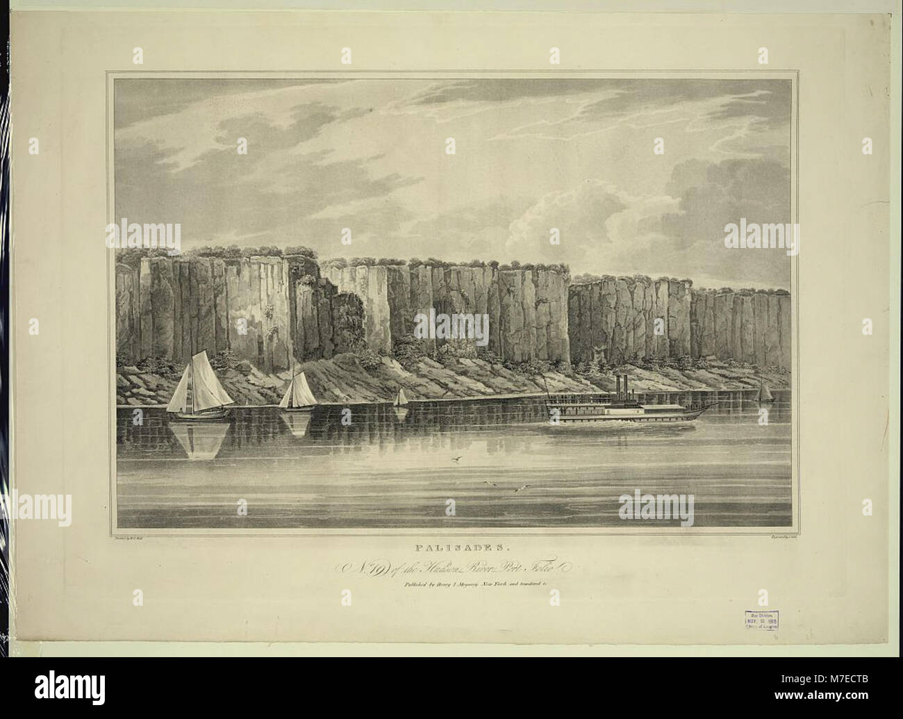 A scenic depiction of the Palisades, painted by W.G. Wall and engraved ...