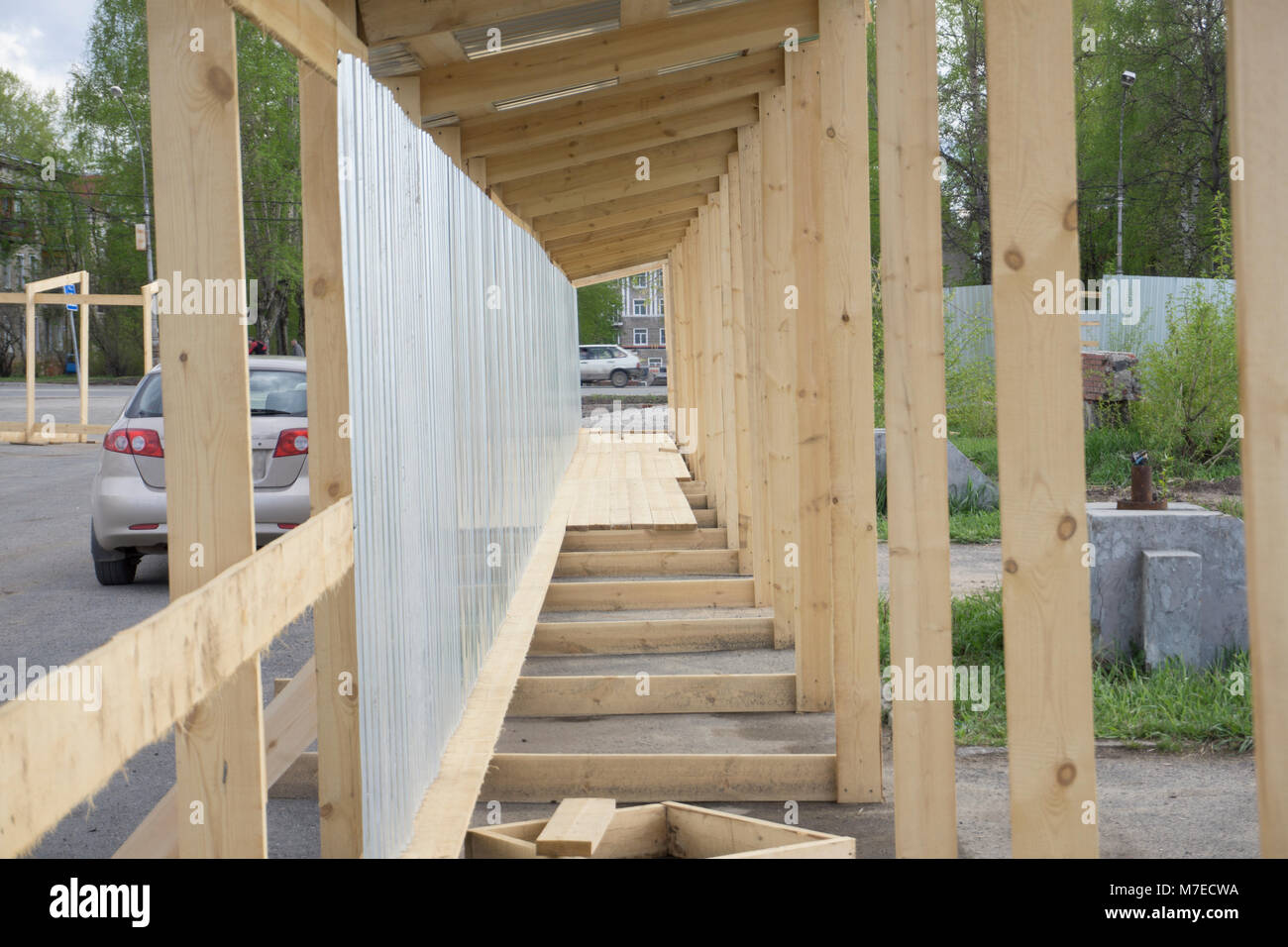 Under Construction Behind Security Fence Barrier Stock Photo - Alamy