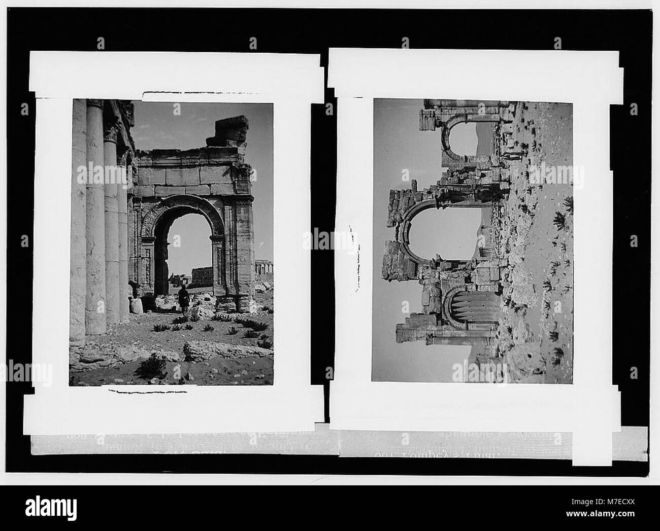 A full view of the triumphal arch in Palmyra (Tadmor), Syria ...